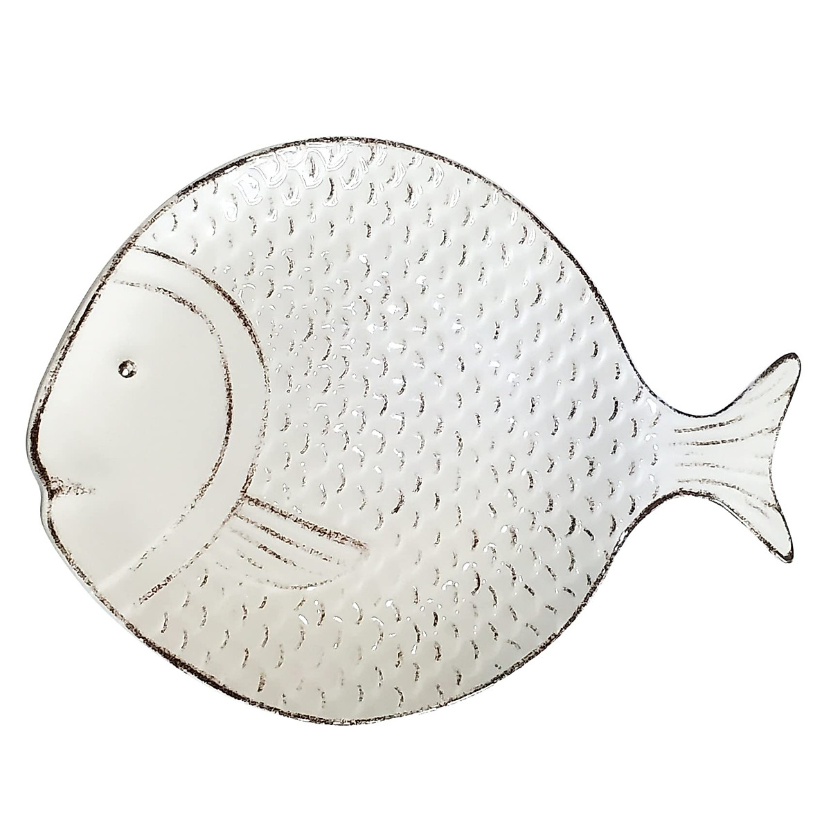 Sigrid Olsen Melamine Fish Serving Platter, 14 inches by 11 inches, White, 14x11