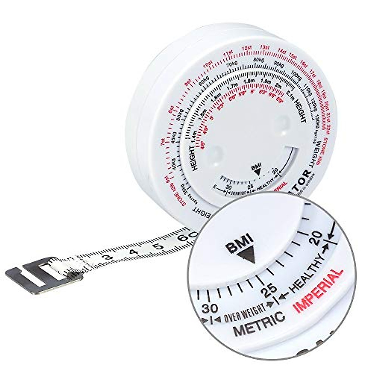 BMI Body Mass Index Retractable Tape 150cm Measure Calculator Diet Weight Loss Tape Measures Tools