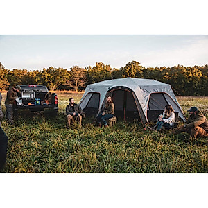 Bushnell Instant Tent | 6 Person / 9 Person / 12 Person Instant Tents Cabin Design Perfect for 3 Season Family Camping Essentials, Hunting, and Fishing with Fast Setup and 3 Rooms (12 Person)