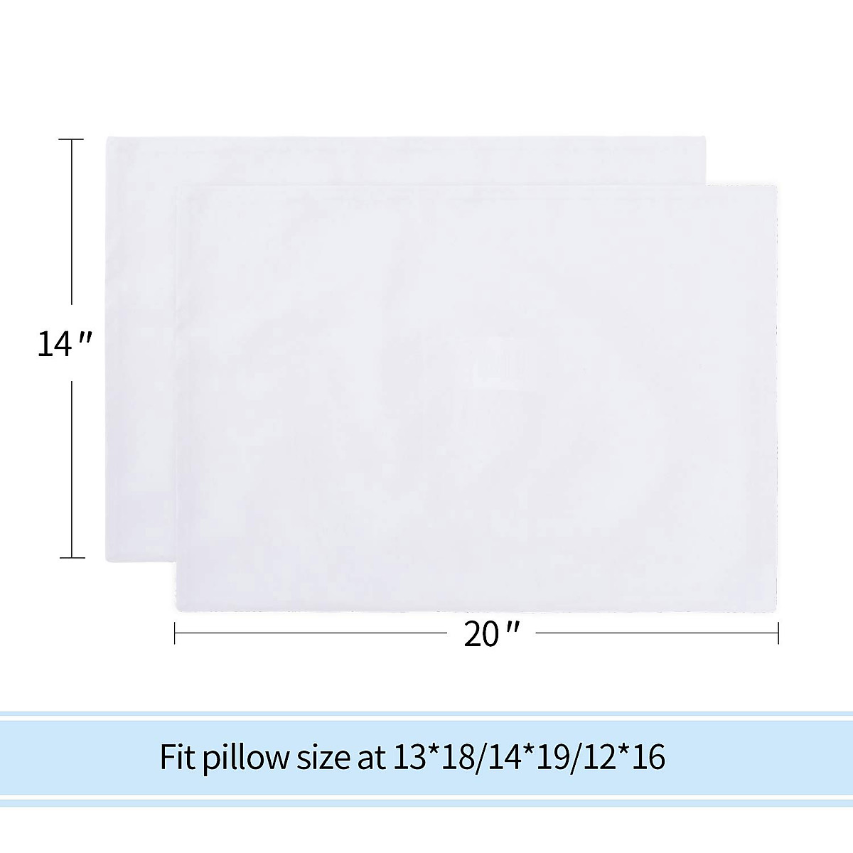 Aisawate 100% Cotton Toddler Pillowcase/Travel Pillowcase Pack of 2 Set 14x20 Inches with Envelope Closure - Hypoallergenic, Soft & Breathable Kid Pillow Case Cover Solid White