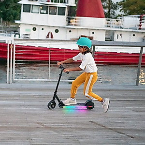 Jetson Omega Electric Scooter, Up to 10 MPH, Range Up to 5 Miles, 150-Watt Motor, Foldable, 3 Speed Mode, Light-Up Deck, Ages 8+, Black, JOMEGA-BLK