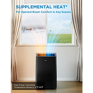 Midea Duo 14,000 BTU (12,000 BTU SACC) Smart HE Inverter Ultra Quiet Portable Air Conditioner with Heat-Cools Up to 550 Sq. Ft., Works with Alexa/Google Assistant, Includes Remote Control & Window Kit