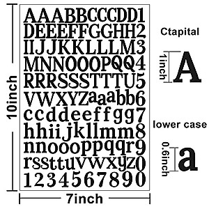1210 Pieces10 Sheets Letter Stickers Self-Adhesive Vinyl Letter Alphabet Number Stickers Decals for Signs, Door, Car, Busine, Address Number (White)