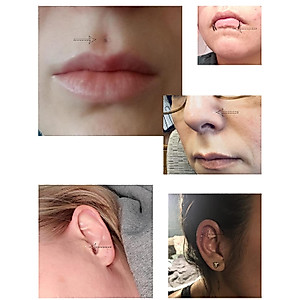 Lcolyoli 63PCS 16G Mix Length Clear Push Top Piercing Retainers Flat & Ball Top Bioflex Lip Rings Labret Medusa Retainer for Women Men 6-10mm Bar Length