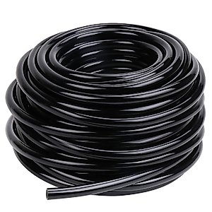 MultiOutools Distribution Tubing 3/8 inch Drip Irrigation Tubing Hose, 50FT Heavy Duty Drip Irrigation Kit for Lawn Garden Watering (3/8” tubing 50FT, Black)