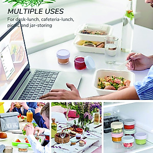 Z-synka 10-Pack Salad Dressing Containers To Go, 2.7oz Glass Small Condiment with Lids, Dipping Sauce Cups Set,Leakproof Reusable for Lunch Box Work Trip
