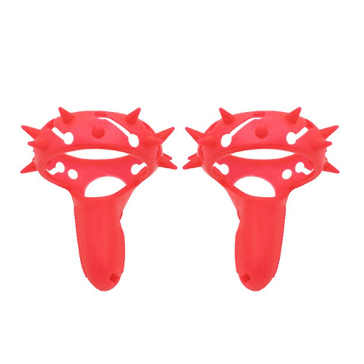 Silicone Protective Cover Touch Controller Grip Cover Skin with Knuckle Straps for Oculus Quest/Oculus Rift S (Red)