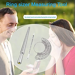 DoGeek Ring Sizer Measuring Tool Set Metal Ring Sizers Stainless Steel Ring Gauges Finger Sizer & Ring Mandrel Aluminuml (Size 1-13), 27 Pcs