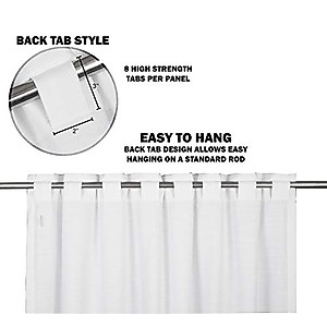 Farm House Curtain-Cotton Textured Slub fabric 50x84 -White, Cotton Curtains,2 Panels Curtain,Tab Top curtains,Room Darkening Drapes,Curtains For Bedroom,Curtains For Living Room,Curtains Set of 2