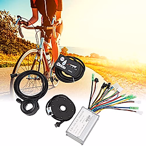 Diydeg Electric Bike Conversion Kit, 36V/48V 250W/350W Brushless Motor Controller LED Panel Kit with Thumb Throttle & Speed Assist Sensor, Waterproof EBike Conversion Kit for Electric Bicycle