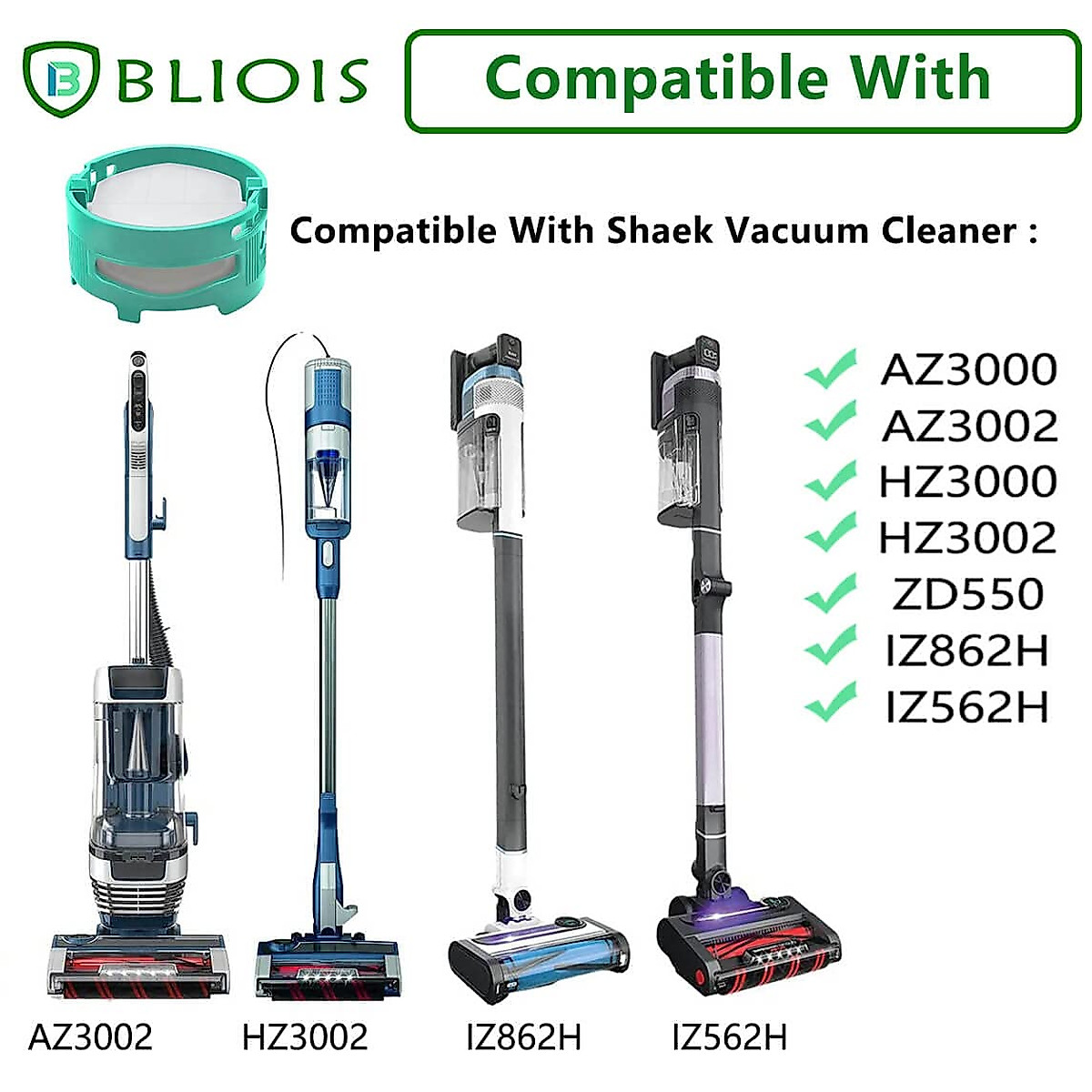 [4 Pack] Replacement for Shark Odor Neutralizer Cartridge, Odor Elimination Replacement for Shark Vacuum Cleaner Accessories AZ3002 HZ3002 And air purifier hp302. -1541fc3000,Teal