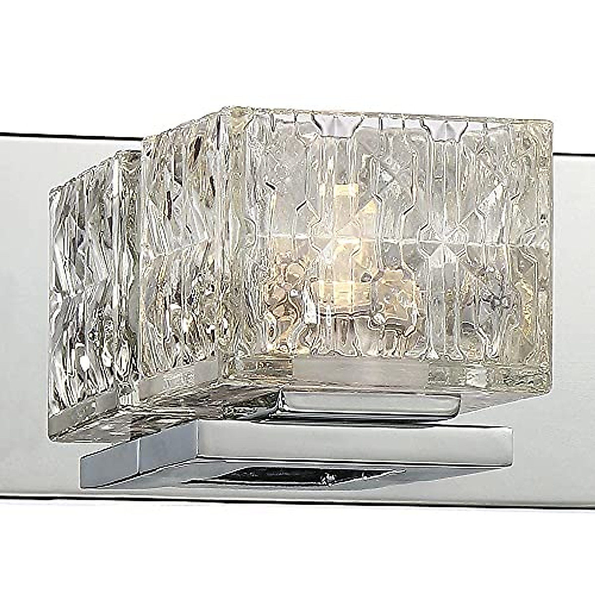 Home Decorators Collection 75-Watt Equivalent 3-Light Chrome Integrated LED Vanity Light with Clear Cube Glass