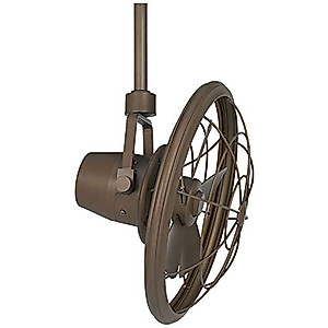 Casa Vieja 18" Big Sky Modern Industrial Indoor Outdoor Ceiling Fan Oil Rubbed Bronze Brown Cage Head Adjustable Damp Rated for Patio Exterior House Home Porch Gazebo Garage Barn