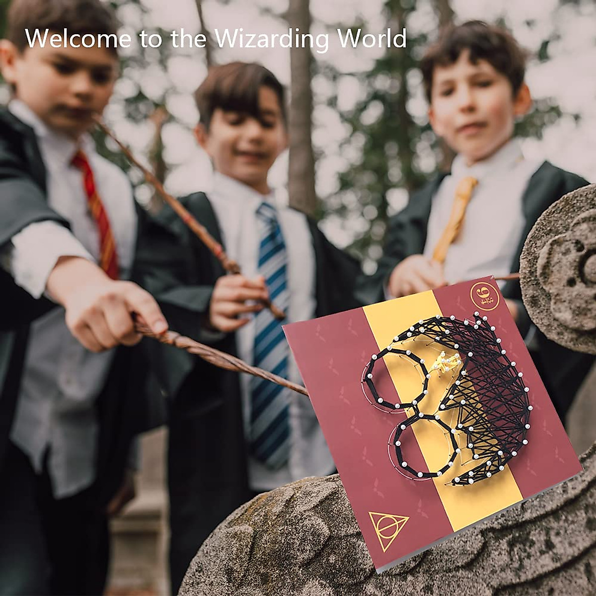 craftstring String Art Kit for Kids and Adults, All-in-One, DIY 2 Large String Art Canvases-Harry Potter and Owl Edition