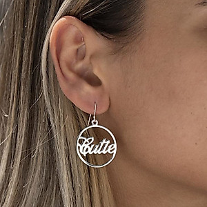 Personalized Name Hoop Earrings, 925 Sterling Silver Earrings, Custom Hoop Earrings, Name Earrings, Name Hoops, Hoop Name Earrings, Custom Hoops Earring, Christmas Gift for Her (Silver Finish, Sterling Silver)