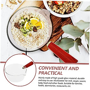 FUOYLOO small milk pot cooking saucepan small soup pot wax melting pot mini butter warmer spouted milk pot 1 qt saucepan with lid small pot serving bowl oven Glass French baby candy