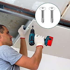 120 Pcs #8 White Pan Head Screw White Sheet Metal Screws Self Tapping Screws for Metal Quad Drive Self Tapping Drill Screws Cargo RV Exterior Fasteners, Enclosed Trailer Repair Screws,3 Sizes