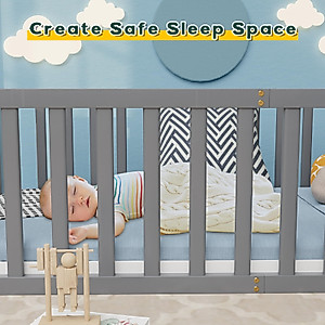 Zevemomo Twin Size Floor Bed for Kids & Children, Twin Montessori Floor Beds with Safety Guardrails and Door, Wood Beds for Kids & Childrens, Boys and Girls, Easy Assembly(Grey)