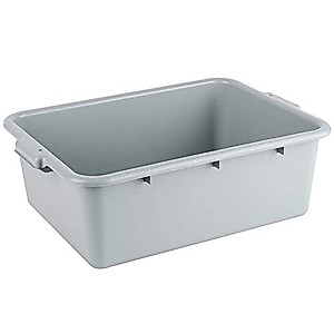 Thaweesuk Shop New 12 Pack 20" x 15" x 7" Gray Polypropylene Plastic Bus Dish Restaurant Tub w/Lid of Set