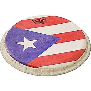 REMO Conga Drumhead,Tucked, 11", SKYNDEEP®, Puerto Rican Flag" Graphic