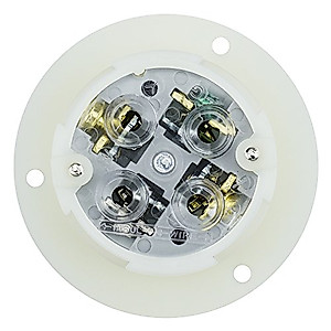 Cllena NEMA L14-30 Flanged Inlet Generator Plug, 30A 125/250 Volt 4 Prong Locking Receptacle Socket, Grounding Welding Use 7500 Watts