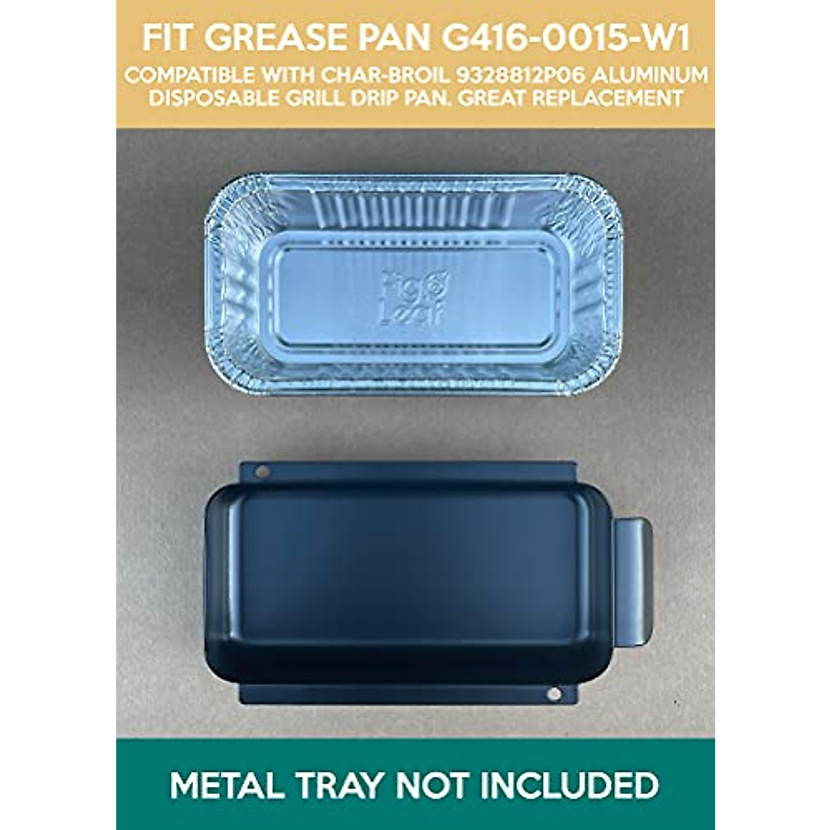 (20 Pack) Drip Pans Compatible with Char-Broil Grills 9328812P06 Foil Liner l Fits Grease Tray G416-0015-W1 l Disposable Aluminum Foil