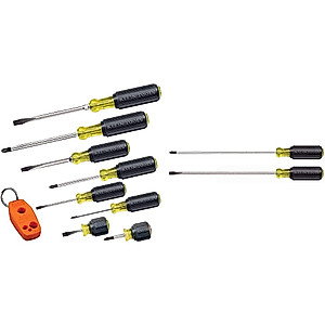 Klein Tools Screwdriver Set (8-Piece) and Long Blade Slotted and Phillips Screwdriver Set (2-Piece)