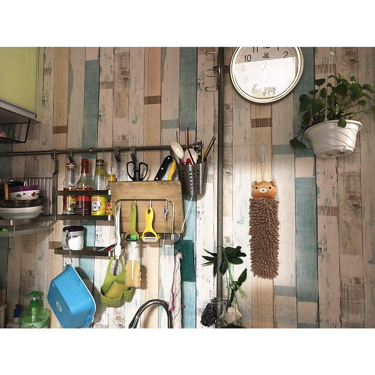 REDODECO Self-Adhesive Wood Grain Adhesive Paper Wood Panel Film Vinyl Shelf Drawer Liner Cabinet Sticker,17.7inch x 100inch