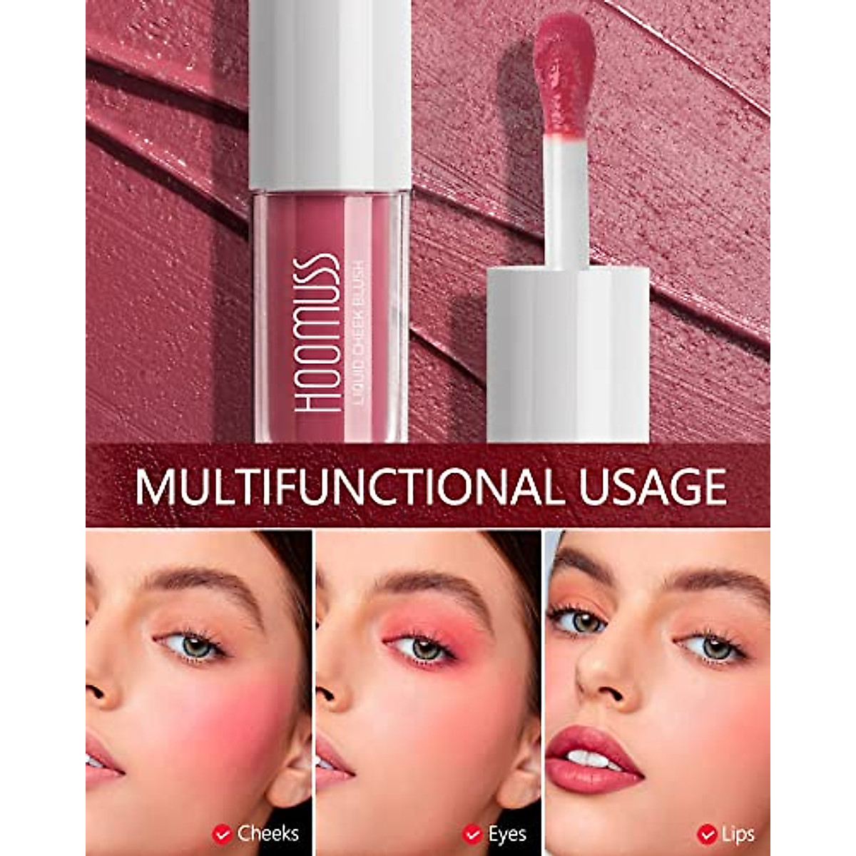 Liquid Blush, Cream Blush Makeup, Natural-Looking Matte Blush for Cheeks, Lightweight, Breathable Feel, Long-Wearing, Smudge Proof, Dewy Finish, Cruelty-free (004-Dawn)