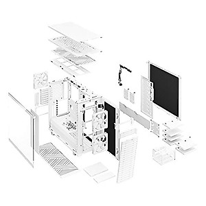 Fractal Design Define 7 White Brushed Aluminum/Steel E-ATX Silent Modular Tempered Glass Window Mid Tower Computer Case