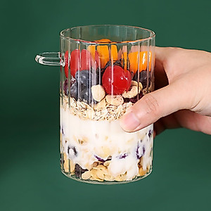 CZFWin Overnight Oats Containers with Lids, 4Pack 16OZ Glass Jars for Overnight Oat with Lids and Spoon, Chia Pudding Jars with Lids, Meal Prep Jars for Yogurt Container