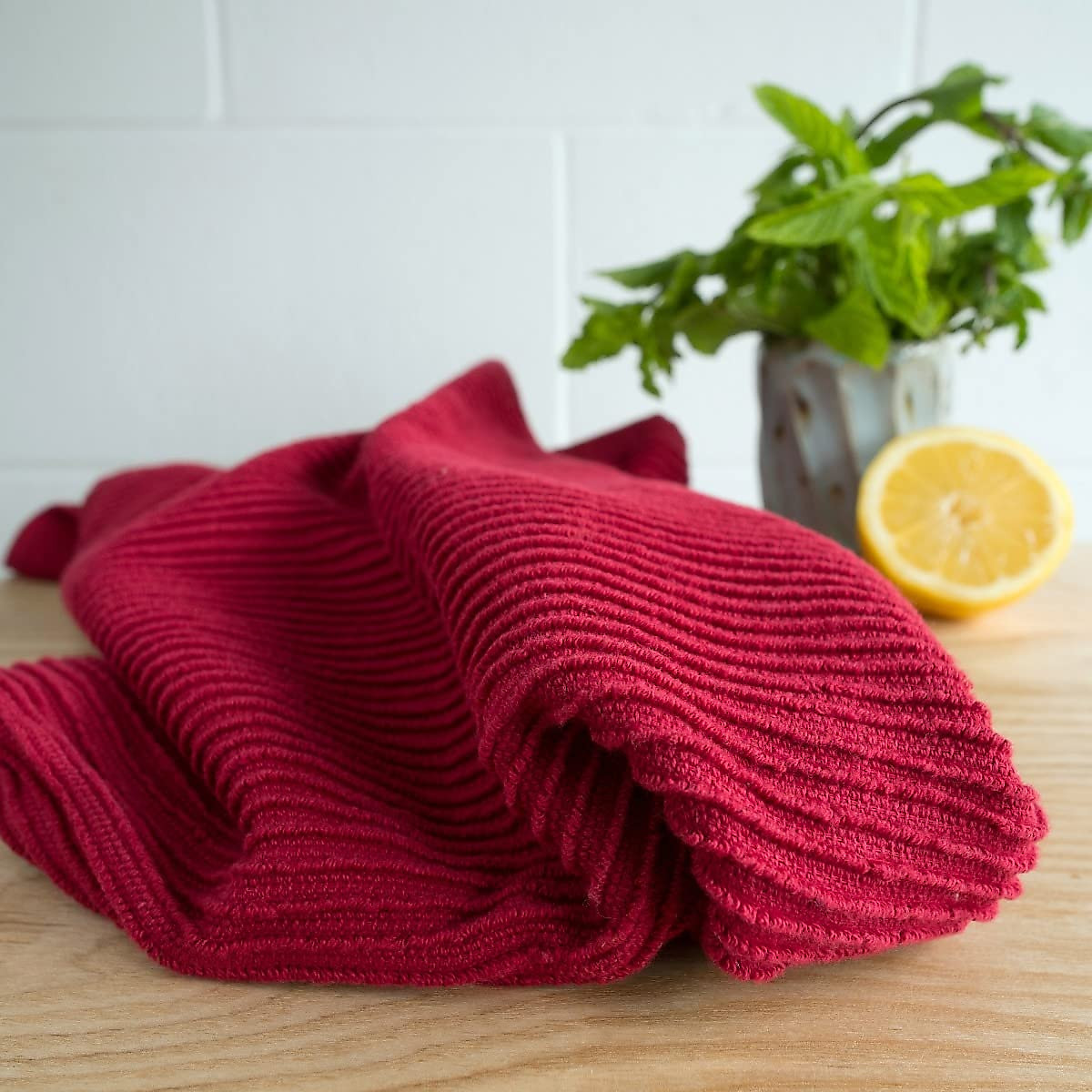 Now Designs Ripple Dishtowel | Carmine