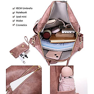 JRNDNIUO Backpack Purse for Women Leather Backpack Purse Travel Backpack Fashion Designer Ladies Shoulder Bags With Wristlets