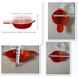 Microwave Egg Cooker, Nonstick Easy Eggwish, Egg Poacher for Breakfast Cheese Hamburg Sandwich Pancake Omelet Egg Patty, Pod & Muffins - As Seen On TV - 2 set in a box, Red & Clear