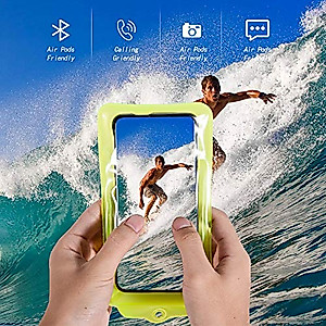 Glimmer Reflective Waterproof Phone Pouch, Universal Phone Case Dry Bag for iPhone 11 Pro Max Galaxy Pixel up to 6.5" (Black Blue)