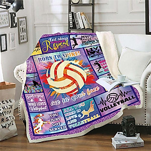 CYREKUD Volleyball Blanket,Volleyball Gifts for Teen Girls Throw Blanket,Volleyball Gifts for Team Blanket Lightweight Soft Warm Cozy Fuzzy Throws Blankets for Office Home Bedroom Sofa 50"x 60"