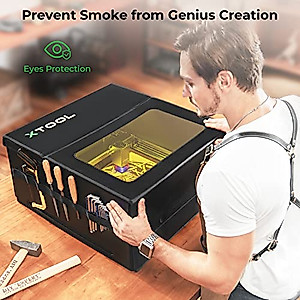 xTool Enclosure for Laser Engraver, Flame Retardant and Smoke-Proof for xTool D1/D1 Pro and Other Laser Cutter, Foldable Laser Engraving Machine Accessories, Effectively Isolating 99% of smog, Odor