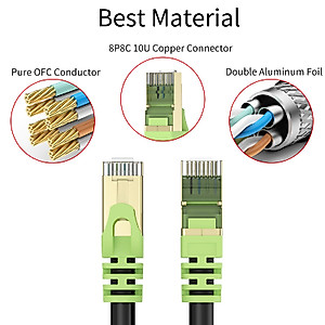 Outdoor Cat 7 Ethernet Cable 100ft, 26AWG Heavy-Duty Cat7 Networking Cord Patch Cable RJ45 Transmission Speed 10GbpsTransmission Bandwidth 600Mhz LAN Wire Cable SFTP Waterproof Direct Burial (100FT)…