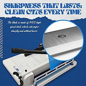 Flexzion 15-Inch Paper Cutter Blade Replacement - Heavy Duty Steel Blade for Professional Industrial A4 Guillotine Cutter, Paper Trimmer Machine Spare Blade