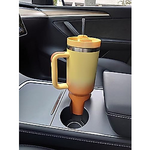 Dapperlin 40oz Stainless Steel Vacuum Insulated Tumbler with Lid and Straw for Water, Iced Tea or Coffee, Smoothie and More (Sunset Yellow)