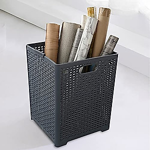 Idomy 2-Pack 42 L Plastic Folding Laundry Hampers, Collapsible Laundry Basket, Gray