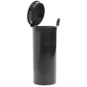 ShredTainer Pop Top Storage Container w/Built-In Grinder - Child Resistant (Black)
