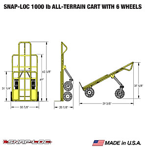 All-Terrain Hand CART 6 Wheel with 1000 lb Capacity and 10 inch Airless Wheels