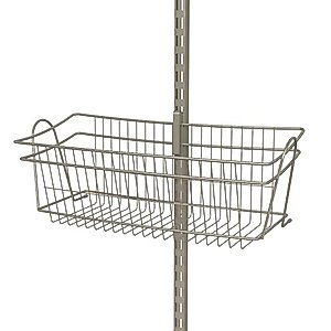 ClosetMaid 33840 ShelfTrack Wire Basket Organizer, Attaches to Standards, Closet Accessory Add On, Nickel Finish