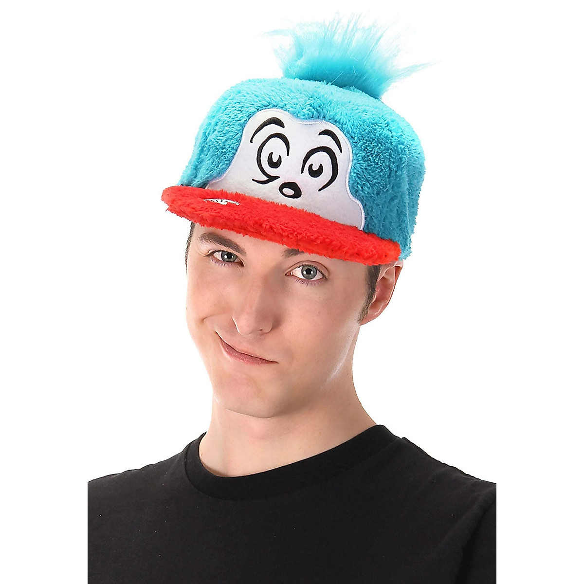 elope Dr. Seuss Thing 1 Costume Fuzzy Snapback Hat Standard Blue
