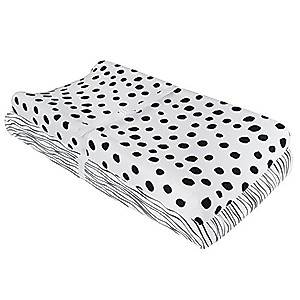 Changing Pad Cover Set | Cradle Sheet 2 Pack 100% Jersey Cotton Black and White Abstract Stripes and Dots by Ely's & Co