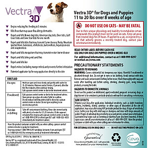 Vectra 3D S Dog 11 to 20 lbs 3pack Teal