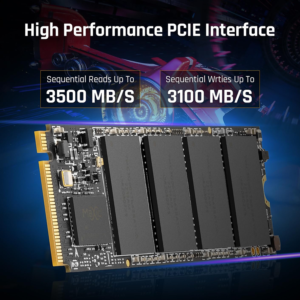Hikvision E3000 Internal NVMe PCIe M.2 SSD 512GB, Internal Solid State Drive, Gen 3x4, 2280, 3D NAND Flash Memory, Up to 3500MB/s Read Speed