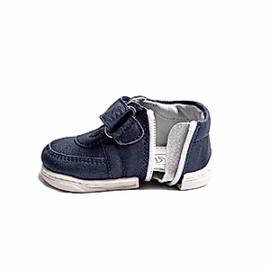 Happy Baby Zippy Shoes, Infant/Toddler, Boys Girls, First Walking Shoes, Unique Zipper Design (Age 6-12 Months (4.8 inches, US Size 4), Sneakers Blue)