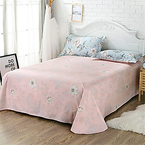 FADFAY Floral Duvet Cover Set 100% Combed Cotton Bedding Sets Reversible Zipper Bedding Chic Floral Bed Sheets (4-Piece, Full Size, 1 Duvet Cover, 1 Flat Sheet, 2 Pillowcases)